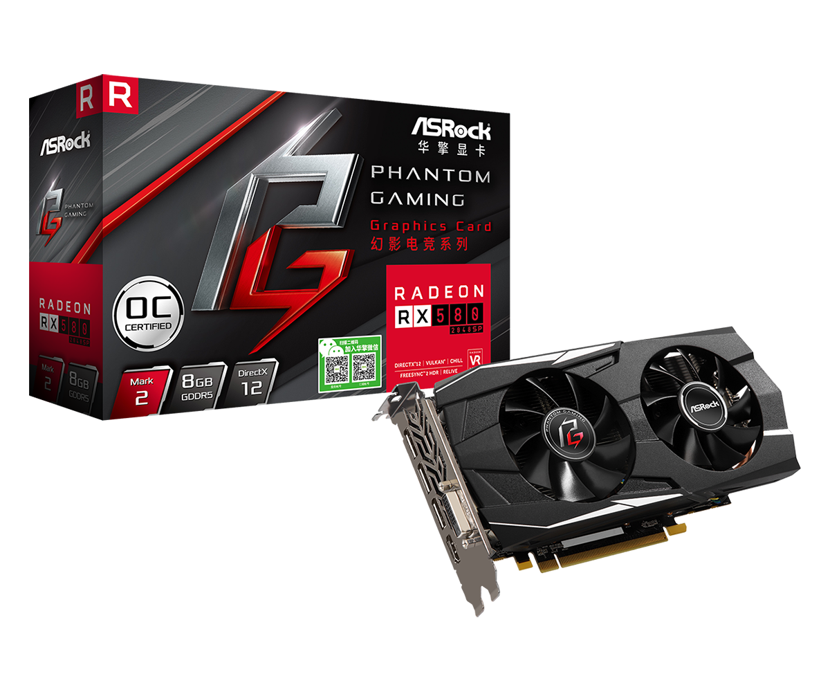 华擎科技 > AMD Phantom Gaming D Radeon RX 580 2048SP MK2 8G OC