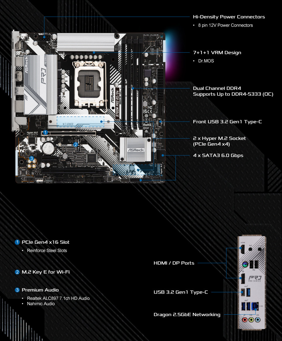ASRock > B760M Pro RS/D4