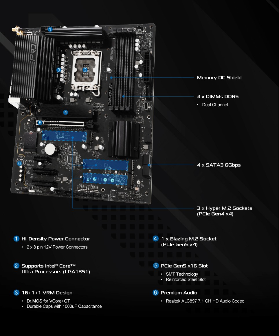 华擎科技 > Z890 Pro-A WiFi